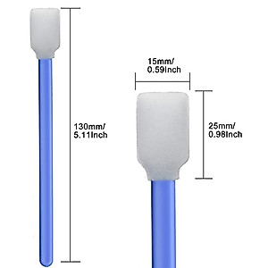Wellgler's 5.11" Foam Cleaning Swabs，for Electronics, Camera, Gun,Optical Lens Cleaning and Clean Inkjet Printer Roland
