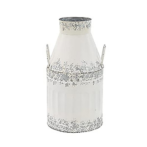 Deco 79 Metal Decorative Jars, Set of 2 11"W, 20"H, White