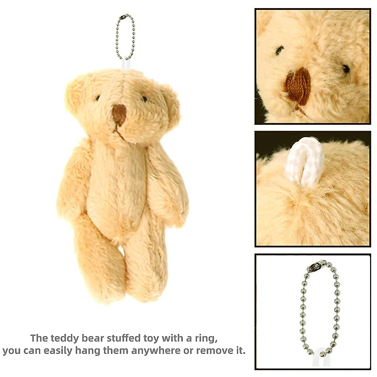 12Pcs Stuffed Plush Mini Teddy Bears, 6cm Joint Stuffed Small Teddy Bears Tiny Bear Stuffed Animal Bulk for Cake Decorations Party Favors Supplies Bag DIY Accessory Christmas Stocking …