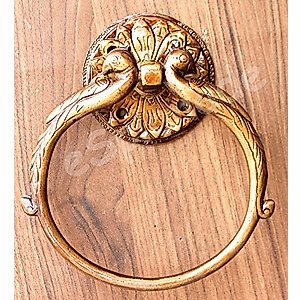 Esplanade 7.5" Inches - Brass Hand Towel Hanger Holder | Hand Towel Hanger Holder | Towel Holder for Bathroom in Twin Peacock Design