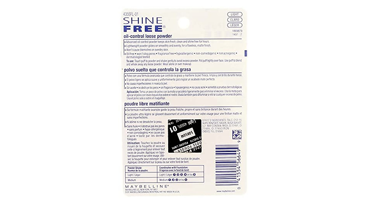 Maybelline Shine Free Loose Powder Light - Shine Control Powder