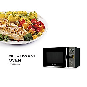 Emerson MWG9115SB-N Microwave Oven with Griller, Timer & LED Display 1100W, 11 Power Levels, 9 Pre-Programmed Settings, Removable Glass Turntable with Child Save Lock, 1.2 Cu. Ft, Stainless Steel