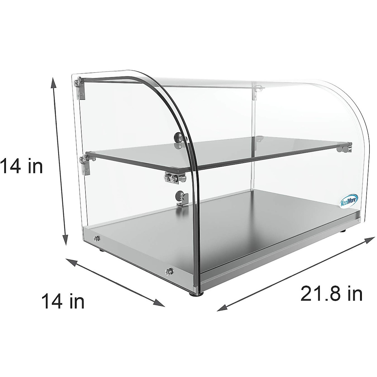 KoolMore - DC-2C 22" Commercial Countertop Bakery Display Case with Front Curved Glass and Rear Door - 1.5 cu. ft.