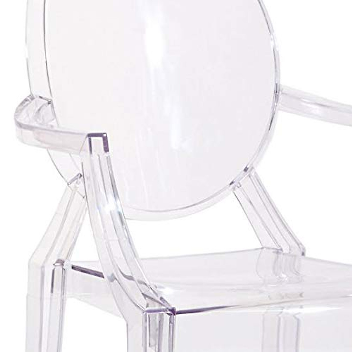 Modway Casper Modern Acrylic Stacking Two Dining Armchairs in Clear