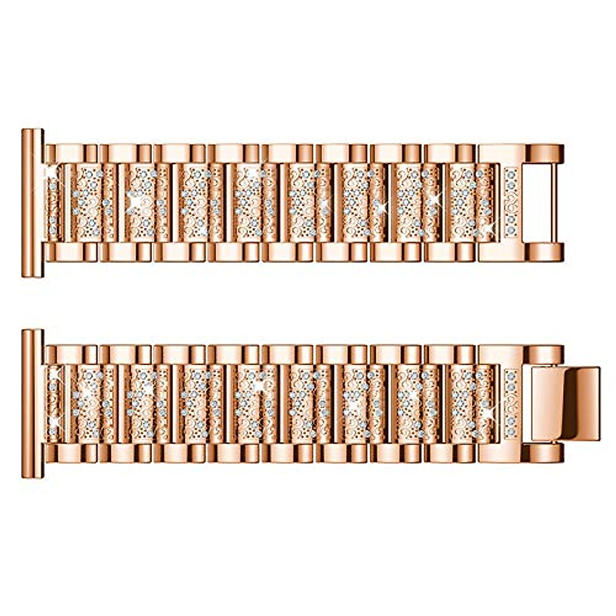 Compatible for Donerton Smartwatch Band, Jewelry Diamond Straps Compatible for Donerton Smartwatch/FirYawee Smartwatch/Virmee VT3 / Popglory P22 Smartwatch/itouch air 3 40mm and More (Rose Gold)
