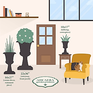 Arcadia Garden Products PL50BK-2 Deluxe Plastic Urn(Pack of 2), Black