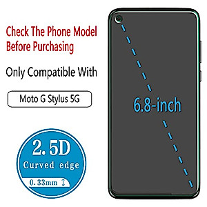 HPTech (2 Pack) Screen Protector Designed for Moto G Stylus 5G Tempered Glass, 9H Hardness, Anti Scratch, Bubble Free, Easy to Install
