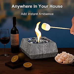 Table Top Fire Pit Bowl, Mini Personal Tabletop Fireplace Rubbing Alcohol Indoor Fire Pit for Indoor and Outdoor Use, Balcony, Pool, Patio, Coffee Table