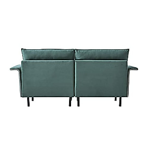 EMKK 71.6" L Loveseat, Mid Century Modern Love Seats Furniture, Adjustable Sofa-Bed Sleeper, Button Tufted Upholstered, Accent Recliner with 2 Couch Pillows for Living Room Home Bedroom, Brown