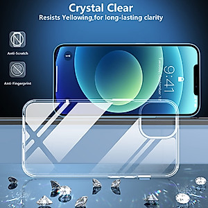 SPIDERCASE iPhone 12 Mini Clear Case: Non-Slip, Shockproof, & 2 Tempered Glass Screen Protectors