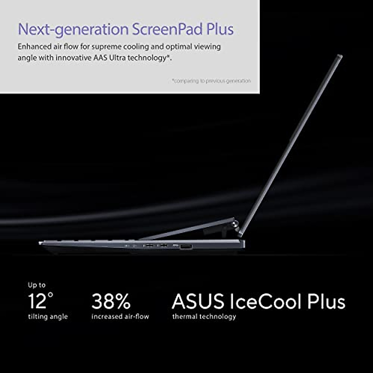 ASUS Zenbook Pro 14 Duo 14.5â€ 2.8K OLED Touch, 120Hz Refresh Rate, ScreenPad Plus, Intel i9-12900H CPU, RTX 3050Ti, 32GB RAM, 1TB SSD, Windows 11 Home, Tech Black, UX8402ZE-DB96T