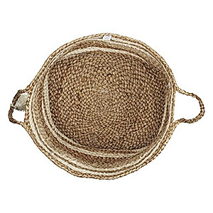 LR Home Betsy Basket, 19" x 19" x 19", Tan/White