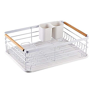STRAW Dish Drying Rack with Drain Board, Stainless Steel Dish Drainer Drying Rack with Utensil Holder for Kitchen Counter, Dish drain rack