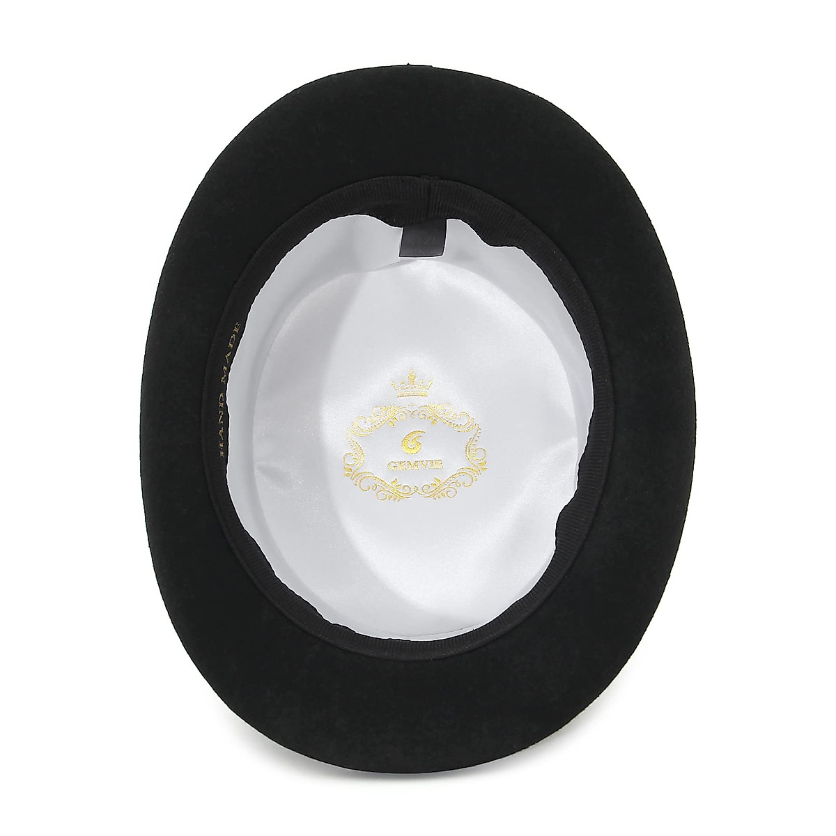 GEMVIE Men's Wool Felt Stage Magic Adults Costume Tall Top Hat 6.7" High Black XL 60-62cm