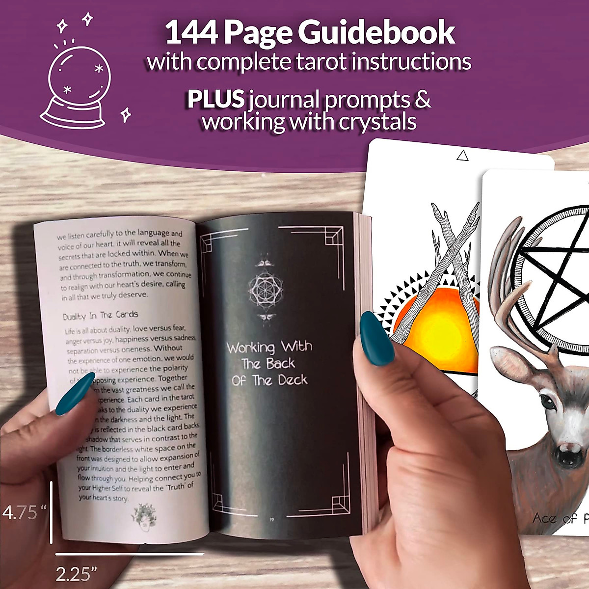 Naked Heart Tarot Deck by Jillian C. Wilde - Black Tarot Deck Tarot Cards with Guide Book - Nature & Animal Tarot Cards for Beginners & All Level Tarot Cards Deck Readers