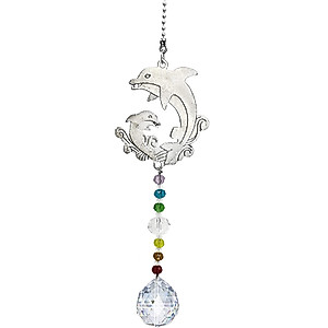 Persofine Window Hanging Suncatcher with Crystal, dolphin Crystal Sun Catcher Hanging Rainbow Maker Ornament for garden corridors and Home Decoration (dolphin)