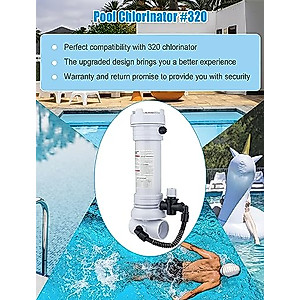 320 Pool Chlorinator Compatible with Rainbow 320 Chlorinator 171096 Automatic Inline Chlorine/Bromine Feeder, 320 Chlorinator Can Handle Up to 70000 Gallons of Water