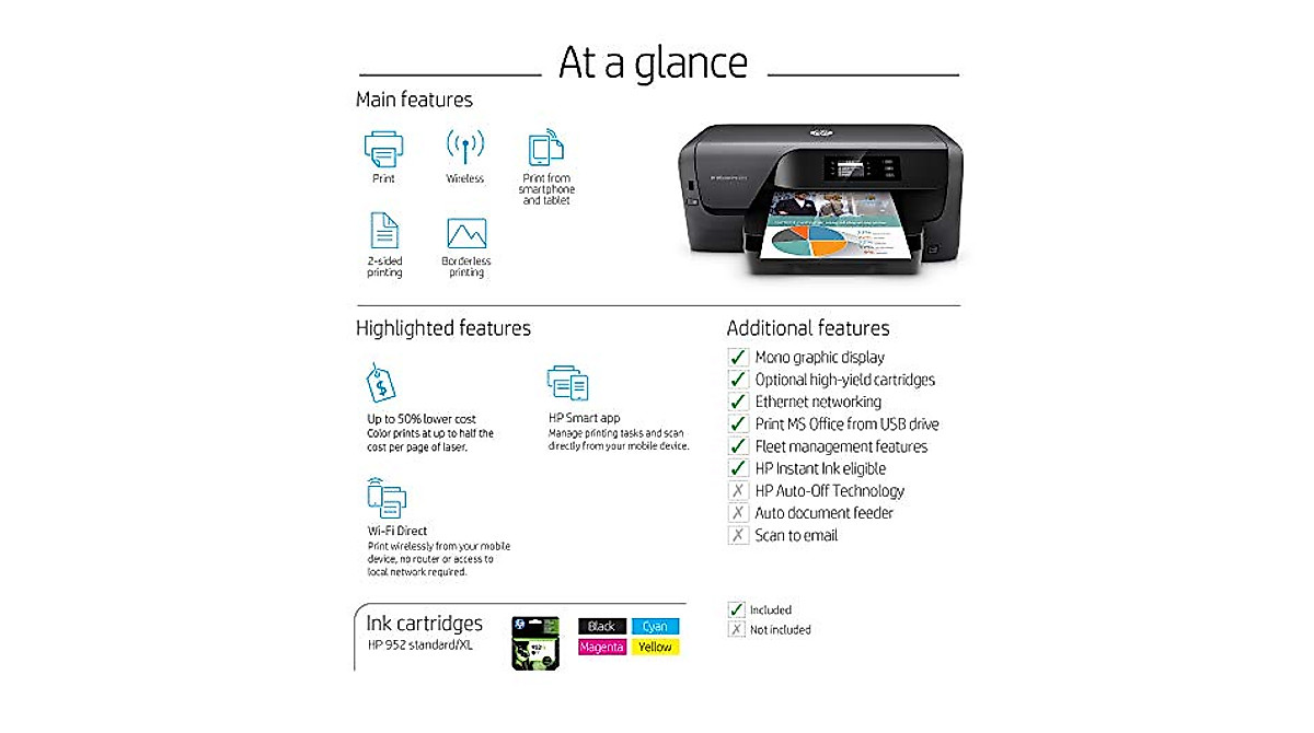 HP OfficeJet Pro 8210 Wireless Color Printer for Small Business
