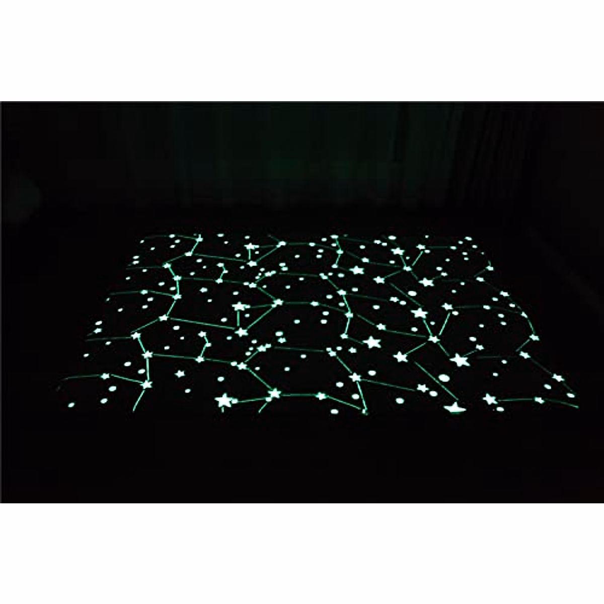 Gefosin Luminous Area Rug Glow in The Dark for Bedroom Living Room, Unique Soft Washable Modern Indoor Rugs for Children Dorm Home Decor, Blue Galaxy 6.6x6.6 Feet