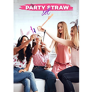 Bachelorette Party Penis Straws 30 pcs Naughty with 1 Huge Bride Dick Straw | Bachelorette Party Supplies and Favors for The Bachelorette Adult Party Decorations