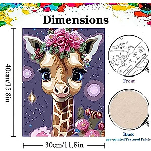 GemZono Paint by Numbers Kit for Adults,Personalized Painting Art Giraffe DIY Paint by Numbers Painting for Beginners for Home Wall Painting Decor Gift 11.8 x 15.8 inch