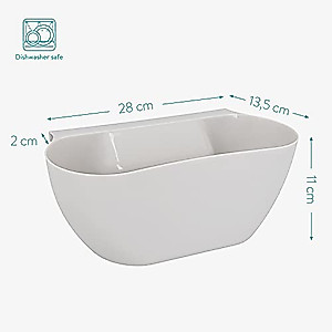 Navaris Hanging Kitchen Waste Bins - Over-Cabinet Garbage Bowl Holder Trash Containers for Collecting Food Scraps and Compost from Counter - Set of 2