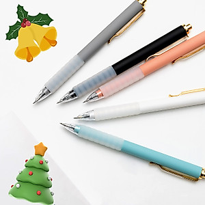 Linbsunne Black Ballpoint Pens Medium Point 1mm Work Pen with Super Soft Grip Ball Point Pen for Men Women Retractable Office Pens (6-count pen + 3 refills)