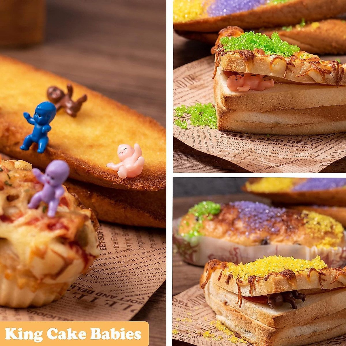 ZYFLSQ 120 Mini Plastic Babies, 12 Colors Tiny Plastic Babies Figurines 1 Inch Mardi Gras King Cake Babies Bulk, Fun Tiny Babies for King Cake & Ice Cubes Baby Shower Game