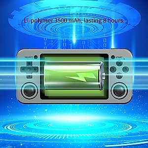 Petforu RG351M Metal Version Handheld Built-in 2534 Games Open Source Linux System Retro Console IPS Screen 3.5-Inch 64GB (Black)