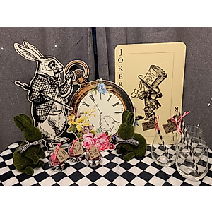 3pcs Black White Checkered Tablecloths, Rectangle Plastic Gingham Table Cover 54x108in for Halloween Harlequin Collection Wonderland Party Tea Party Supplies for Camping Picnic Wedding Birthday Party