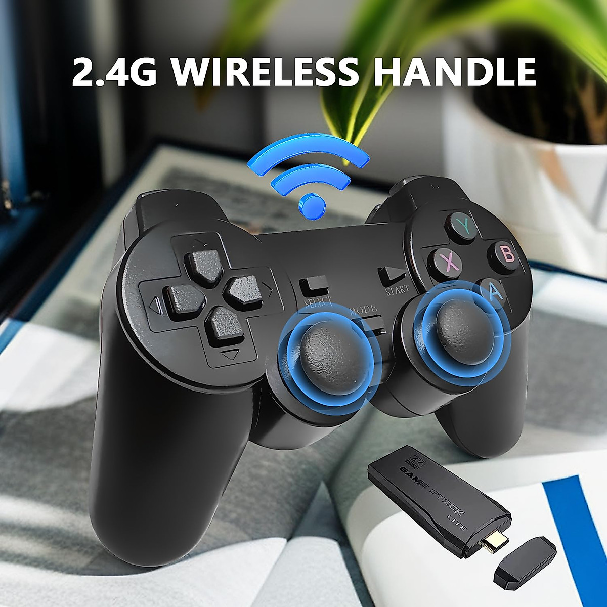 Retro Game Stick - Retro Game Console Revisit Classic Games with Built-in 9 Emulators, 10,000+ Games, 4K HDMI Output, and 2.4GHz Wireless Controller for TV Plug and Play(64G)