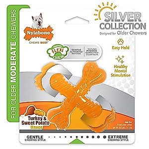 Nylabone Flexi Chew X-Bone Senior Dog Chew Toy Turket & Sweet Potato Small/Regular (1 Count)