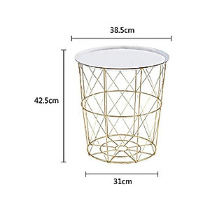 WALNUTA Iron Metal Coffee Table Dirty Storage Basket Tea Fruit Snack Serving Board Tray Golden