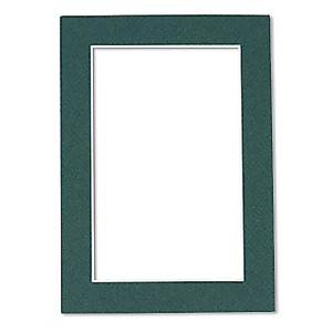 16x20 Mat Bevel Cut for 13x16 Photos - Acid Free Forest Green Precut Matboard - For Pictures, Photos, Framing - 4-ply Thickness