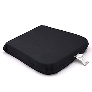 ORGANIC TEXTILES 3" Organic Latex Seat Cushion with Removable Black Cotton Cover, 18"x16", Firm, GOTS & GOLS Certified, Cushion for Tailbone Pain Desk Chair Car Seat Cushion Back Pain Relief