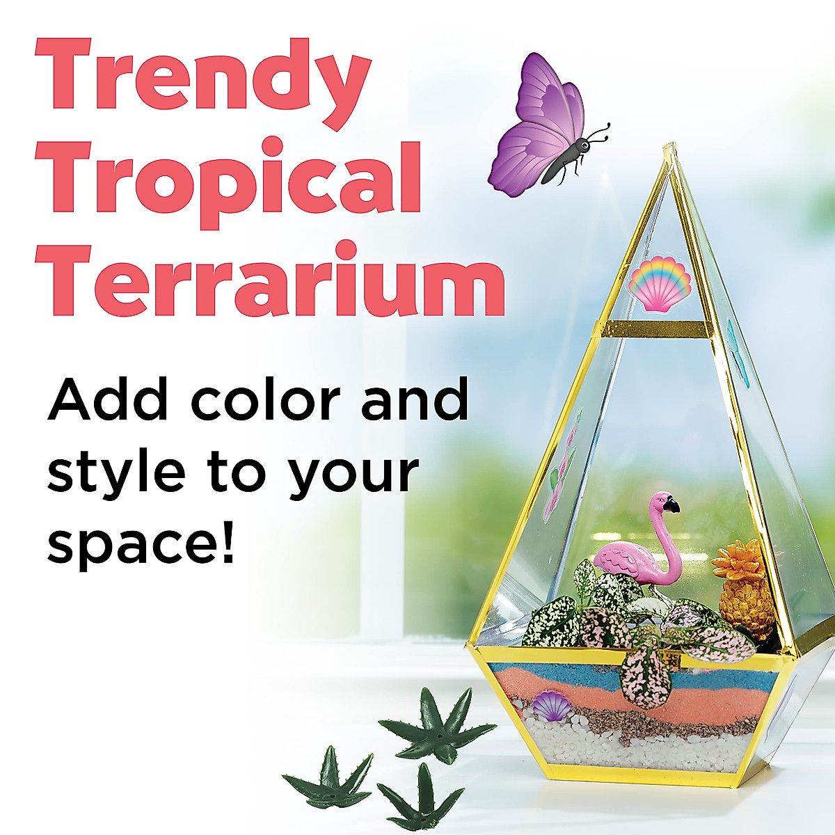Creativity for Kids Tropical Terrarium Craft Kit - Kids Terrarium Kit for Ages 7+, STEAM Activity