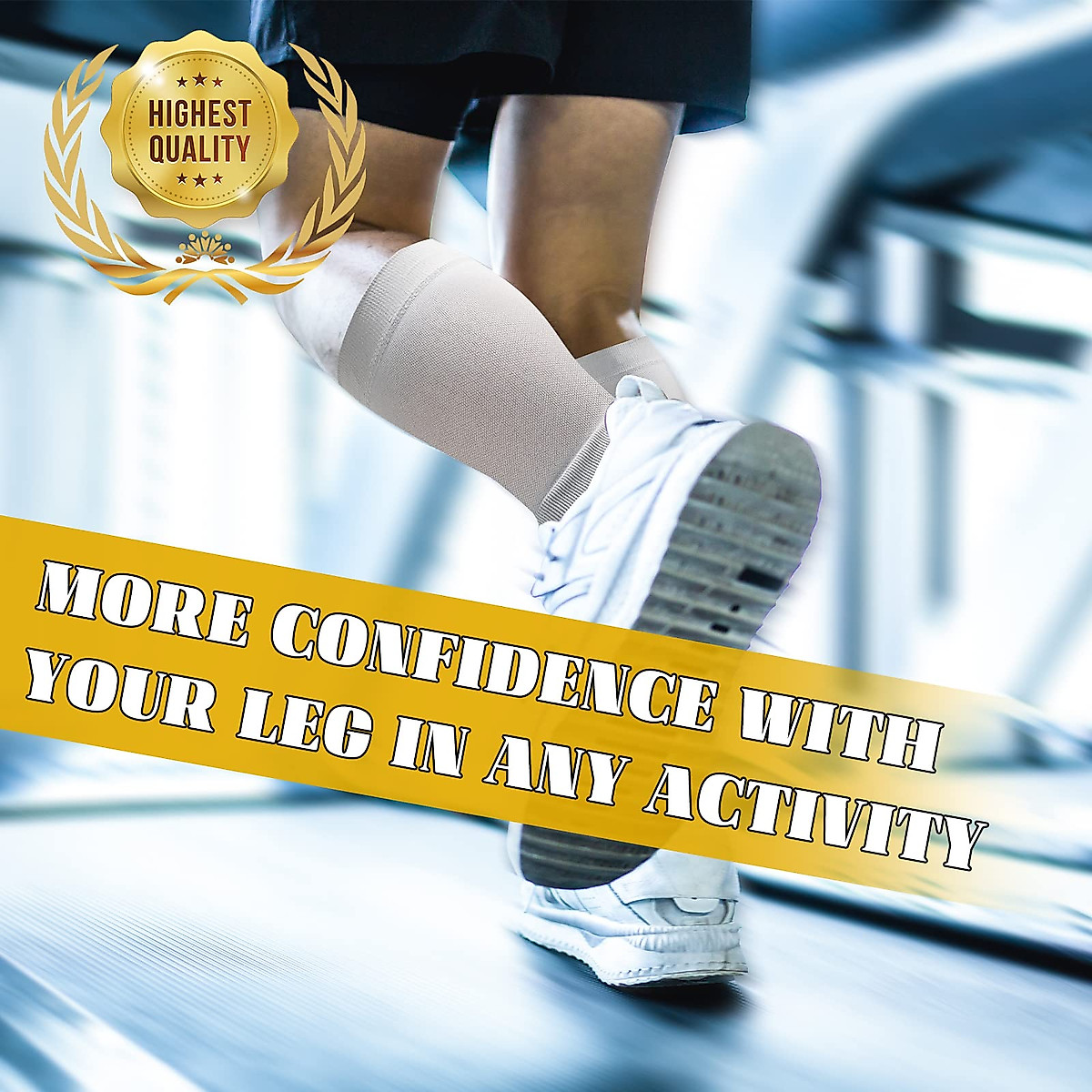 EVOPLECI 15-20mmHg 1 Pair Men and Women Wide Calf Sleeve Brace Compression Socks for Leg Support, Pain Relief