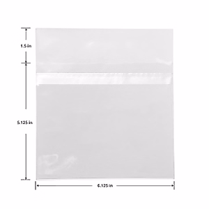 Progo CD Jewel Case Sleeves, 6 1/8 x 5 1/8 Inches Crystal Clear Self-Seal Resealable OPP Cellophane Poly Bags, 100 pieces. Food Grade, Fits One 10.4mm Standard CD Jewel Cases and more.