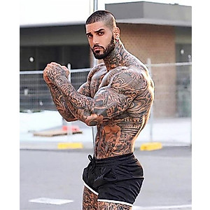 FLYFIREFLY Men's 4" Workout Running Shorts Quick Dry Lightweight Gym Yoga Shorts Black