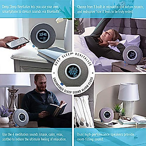 HoMedics® Deep Sleep Revitalize Sleep Sound Alarm Clock 9 Programs, 4 White Noises, 10 Sounds Incl. Nature/Meditation, Volume Control, Auto-Off Timer