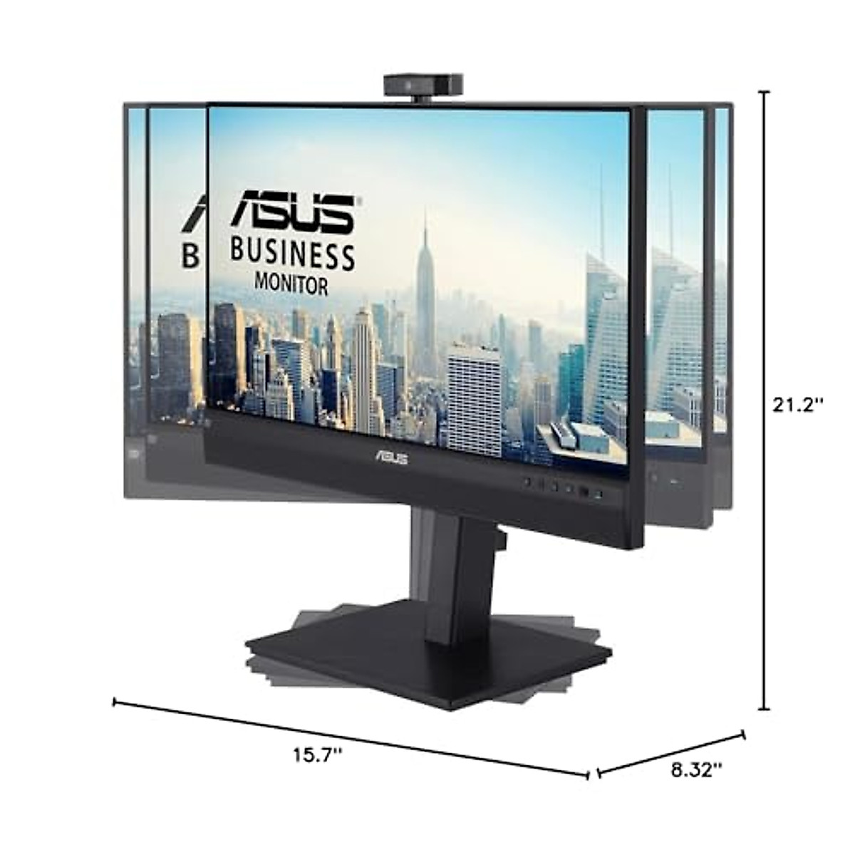 ASUS 23.8” 1080P Video Conferencing Monitor (BE24ECSNK) - Full HD, IPS, Built-in Adjustable 2MP Webcam, AI Noise-canceling Mic, Eye Care, USB-C Docking, RJ45, Height Adjustable, HDMI, Zoom Certified