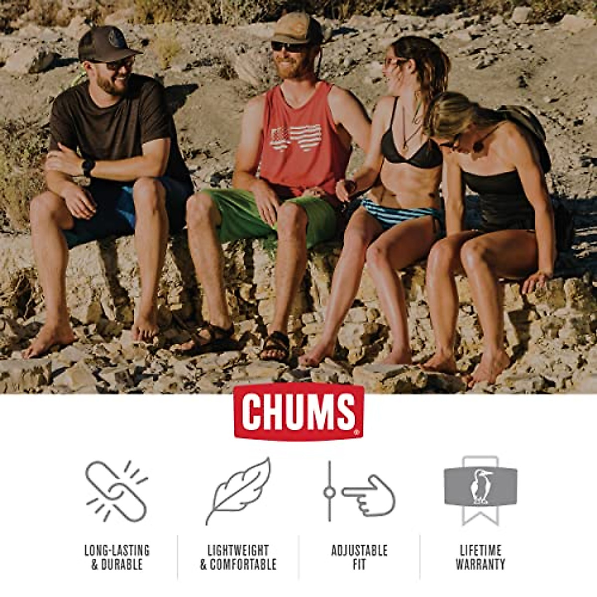 Chums 5 MM Universal Fit Retainer - Patented Tips Work with Most Eyewear - Unisex Sunglasses & Glasses Keeper - Adjustable Fit, Nylon Rope & Made in USA (5 MM, Blue/Dark Blue/Green/Turquoise)