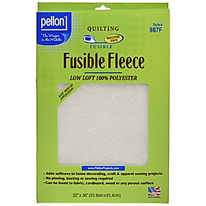 Pellon White Fusible Fleece 22" x 36" Packages, Pack 1