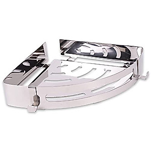 aZugo No-Drilling Wall Mounted Double-layer Corner Kitchen Bathroom Storage Racks Shelving Stainless Steel With 2hooks