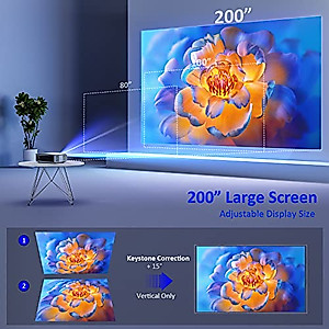 NexiGo Outdoor Projector, Native 1080P, Dolby_Sound Support, Movie Projector with WiFi and Bluetooth 5.1, Compatible w/TV Stick,iOS,Android,Laptop,Console (Renew)