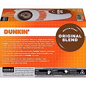 Dunkin' Original Blend Medium Roast Coffee, 10 Keurig K-Cup Pods