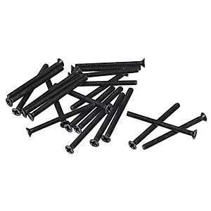 uxcell M3 x 35mm Phillips Screw Fastener Black for Laptop PC TV Fan Switch 200pcs
