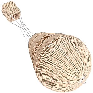 VALICLUD Rattan Hot Air Balloon Natural Photo Props Wicker Handwoven Wall Basket Decor for Childrens Rooms Preschool Education Photography Living Room Or Bedroom Unique Wall Art