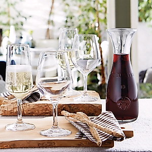 Bormioli Rocco Misura PZ Wine Carafe – Wide Mouth Clear Glass Carafe Pitcher For Water, Juice, Milk, Coffee, Iced Tea – Elegant Bistro Style Carafe Decanter With Authenticity Stamp – Made In Italy