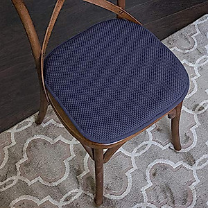 Sweet Home Collection Cushion Memory Foam Chair Pads Honeycomb Nonslip Back Seat Cover 16" x 16" 6 Pack Navy Blue